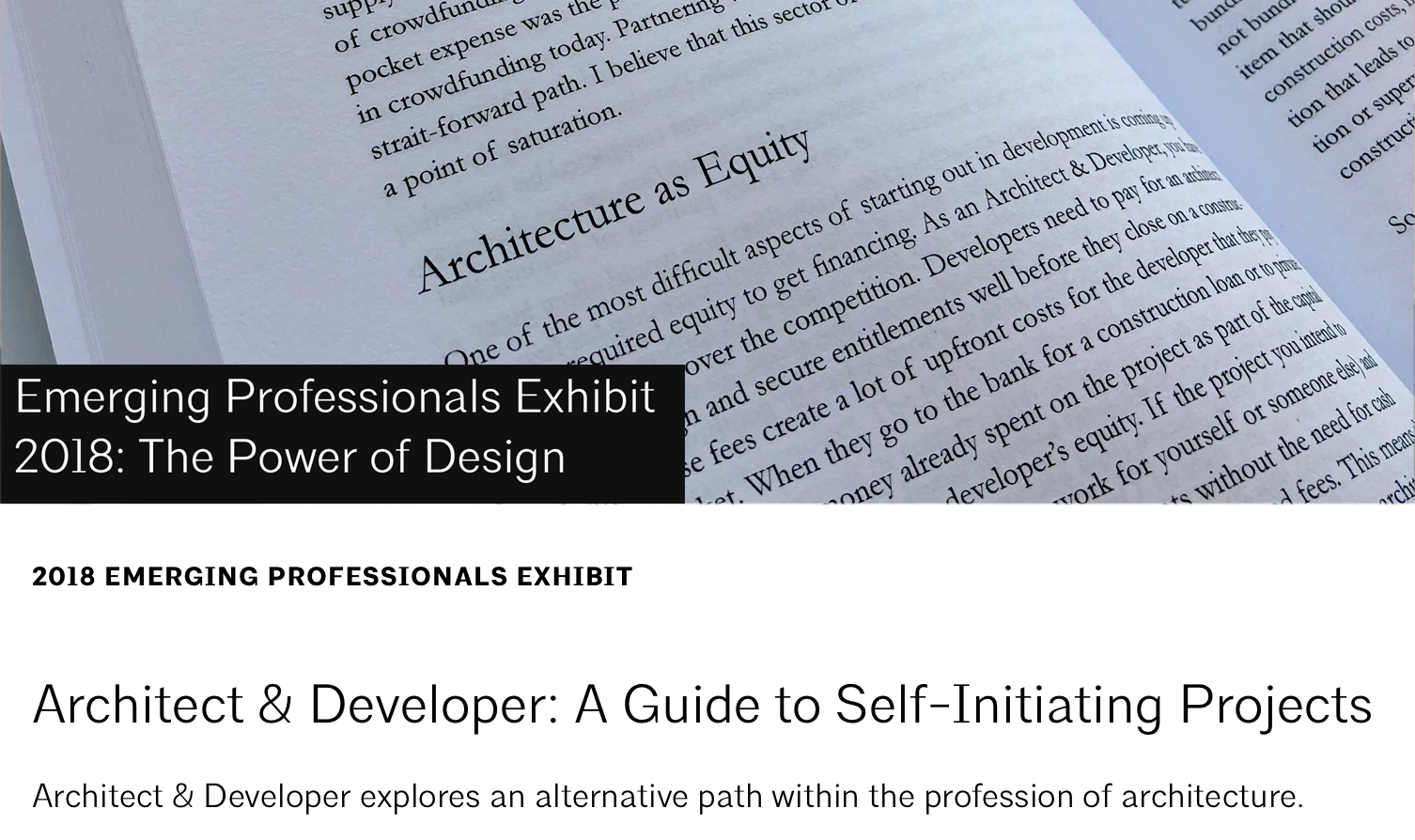 Emerging Professionals: The Power of Design – Architect & Developer